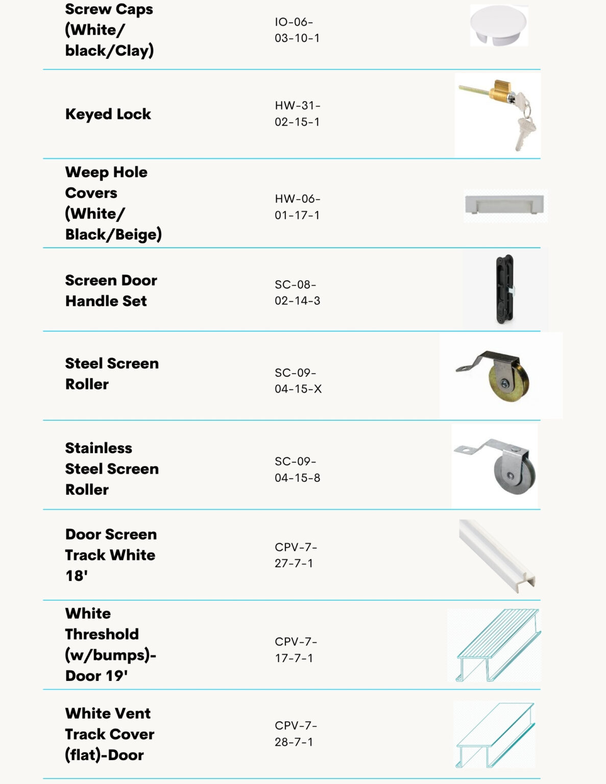 Accessories - Crystal Pacific - Window & Door